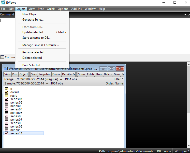 Eview操作步骤——数据导入及数据建模_eviews导入股票日收盘价数据-CSDN博客