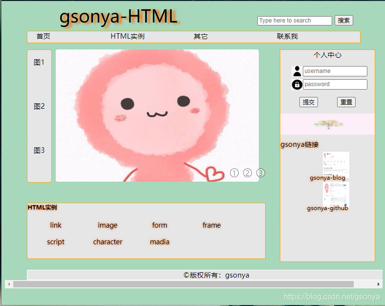 Html实例—以一个简单网页为例 Csdn博客