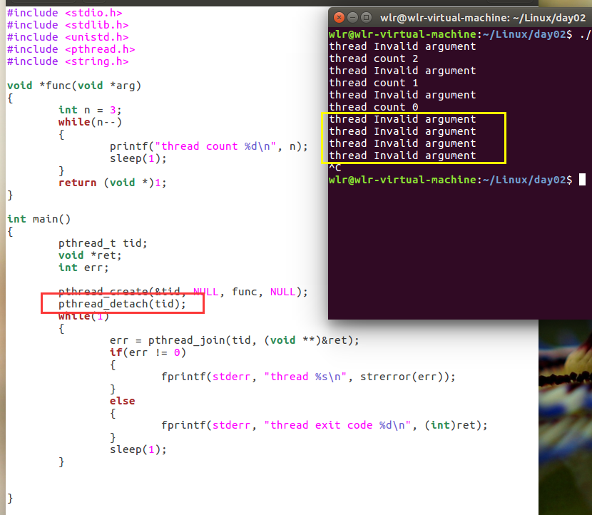 Linux系统编程之线程二 下threaddetach Failed Invalid Argument Csdn博客 