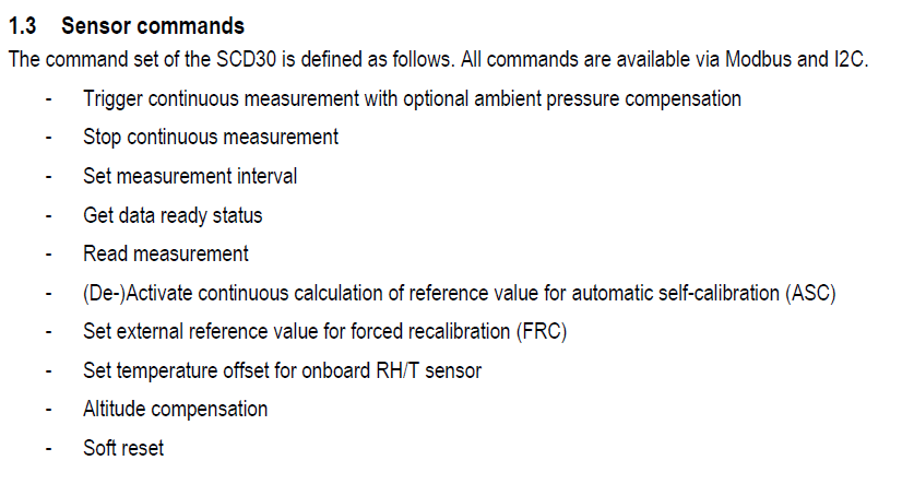 SENSIRION SCD30 二氧化碳传感器 I2C 通信参数及相关命令_scd30传感器驱动程序-CSDN博客