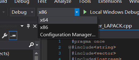 VS的C++项目添加LAPACK库简便方法（注：64位+32位，且不用自己编译库）_vs中lapack下载-CSDN博客
