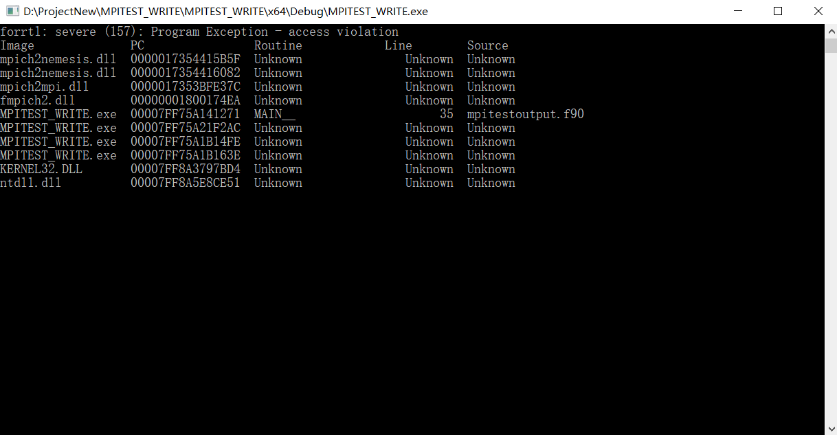 MPICH报错 forrtl: severe (157): Program Exception - access violation-CSDN博客