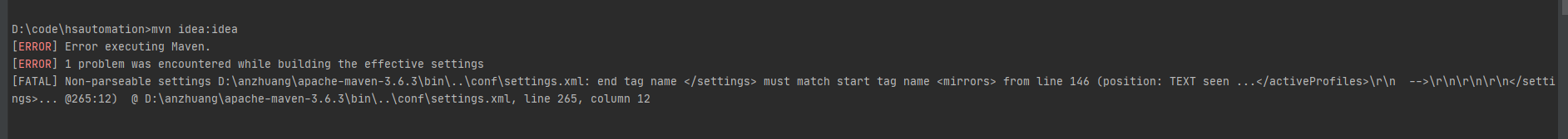 IDEA运行mvn idea:idea报错[ERROR] Error executing Maven_mvn idea:idea 报错-CSDN博客