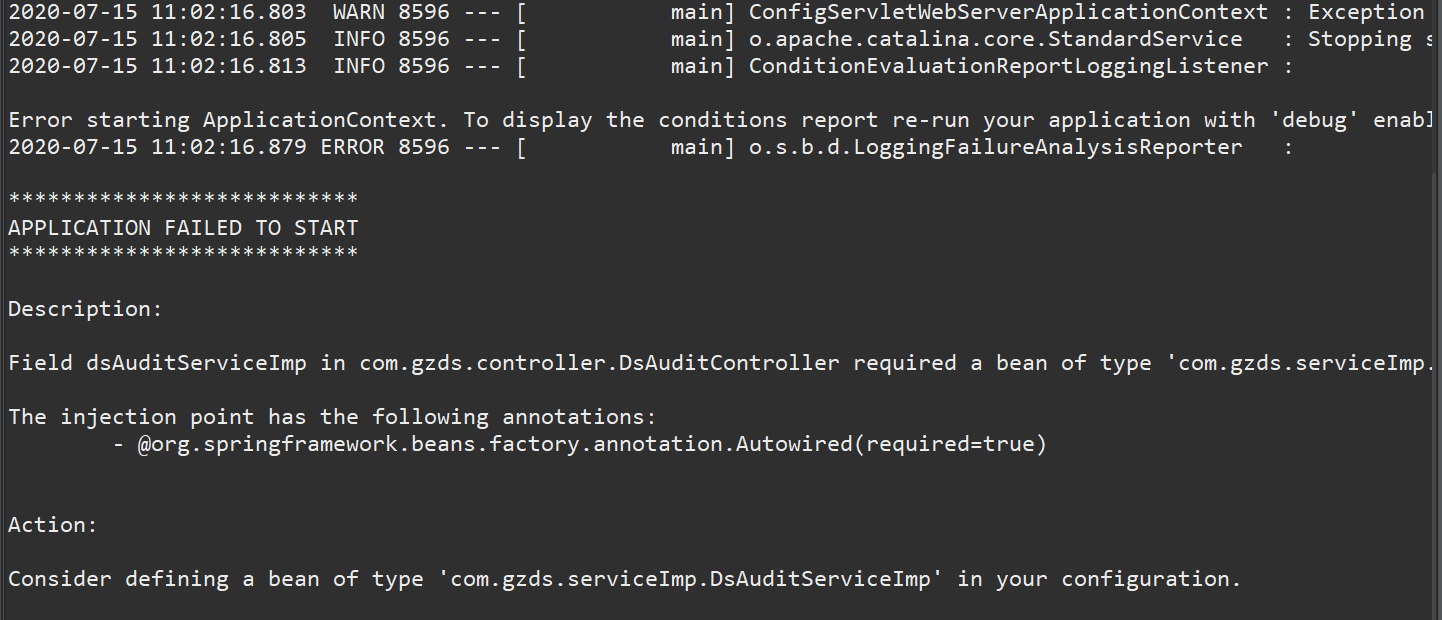 Description: Field ServiceImp in com.controller.Controller required a bean of type ‘com.servic ...