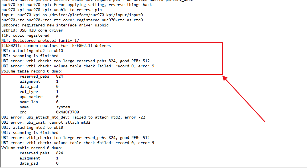 NUC972 MTD分区详解（UBI error: vtbl_check: too large reserved_pebs 824, good PEBs 512 错误分析）_nuc972 ...