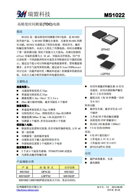 TDC-GP22/MS1022 高精度测量芯片-中国产地，PIN-TO-PIN兼容替代_ms1022 设计视频_terrychan898的博客-CSDN博客