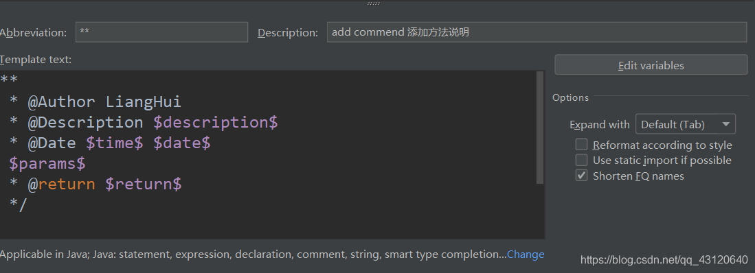 Idea Java文档注释和方法注释模板idea文档注释信息 Csdn博客