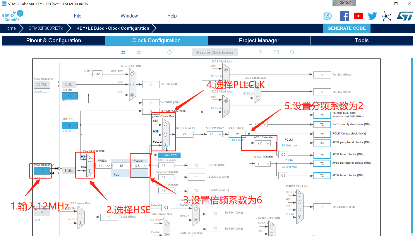【NUCLEO-F303RE】【HAL】STM32F303RET6学习笔记3--创建工程以及GPIO的控制（按键控制LED灯）_nucleo ...