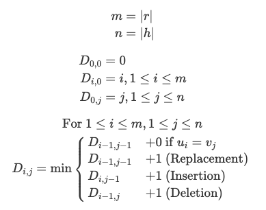编辑距离WER/CER计算的一种python实现_python计算wer代码-CSDN博客