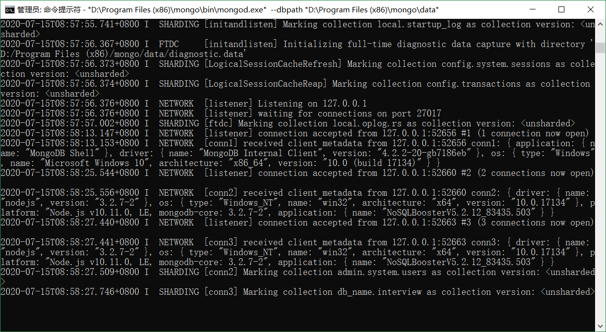 mongodb连接本地服务失败的问题_socketexception: error connecting to 127.0.0.1:270-CSDN博客