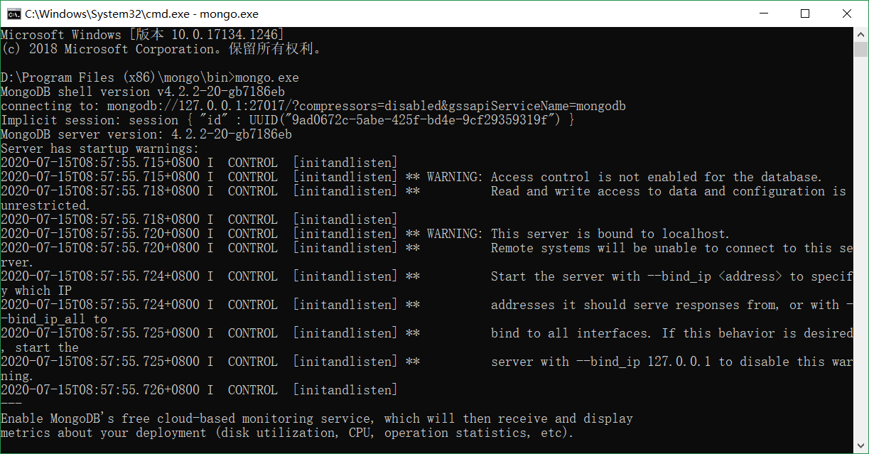 mongodb连接本地服务失败的问题_socketexception: error connecting to 127.0.0.1:270-CSDN博客