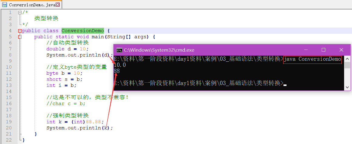 Java01-day01【发展史、跨平台原理、JRE和JDK、常用DOS命令、关键字、常量、数据类型、变量使用的注意事项、标识符、类型转换】_dos 变量值域-CSDN博客