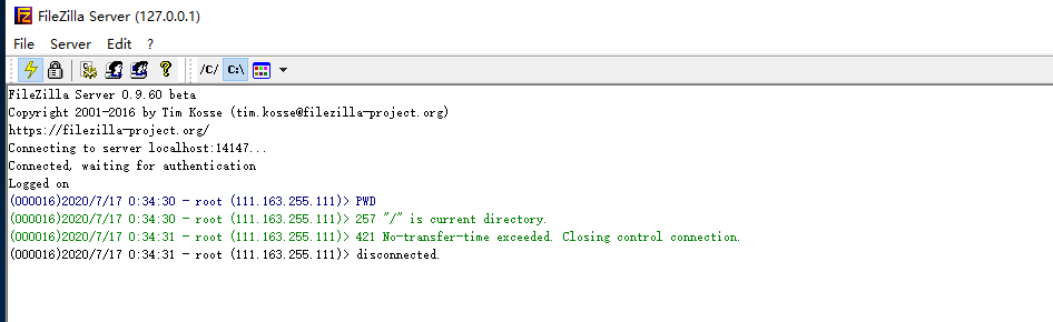 解决FileZilla_Server:425 Can“t open data connection for transfer of “/“_425 can't open data ...