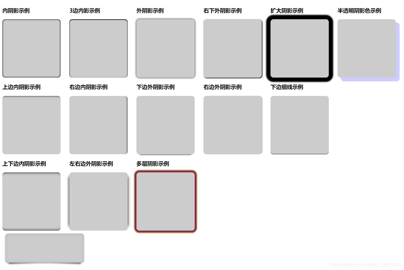 Css阴影样式大全包含所有样式： Demo代码全看图看代码 Csdn博客 