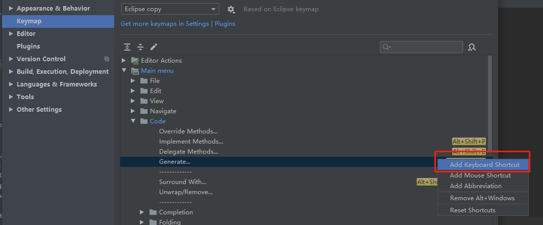 idea生成get/set方法快捷键ALT+insert无效，修改快捷键_idea没有insert键-CSDN博客