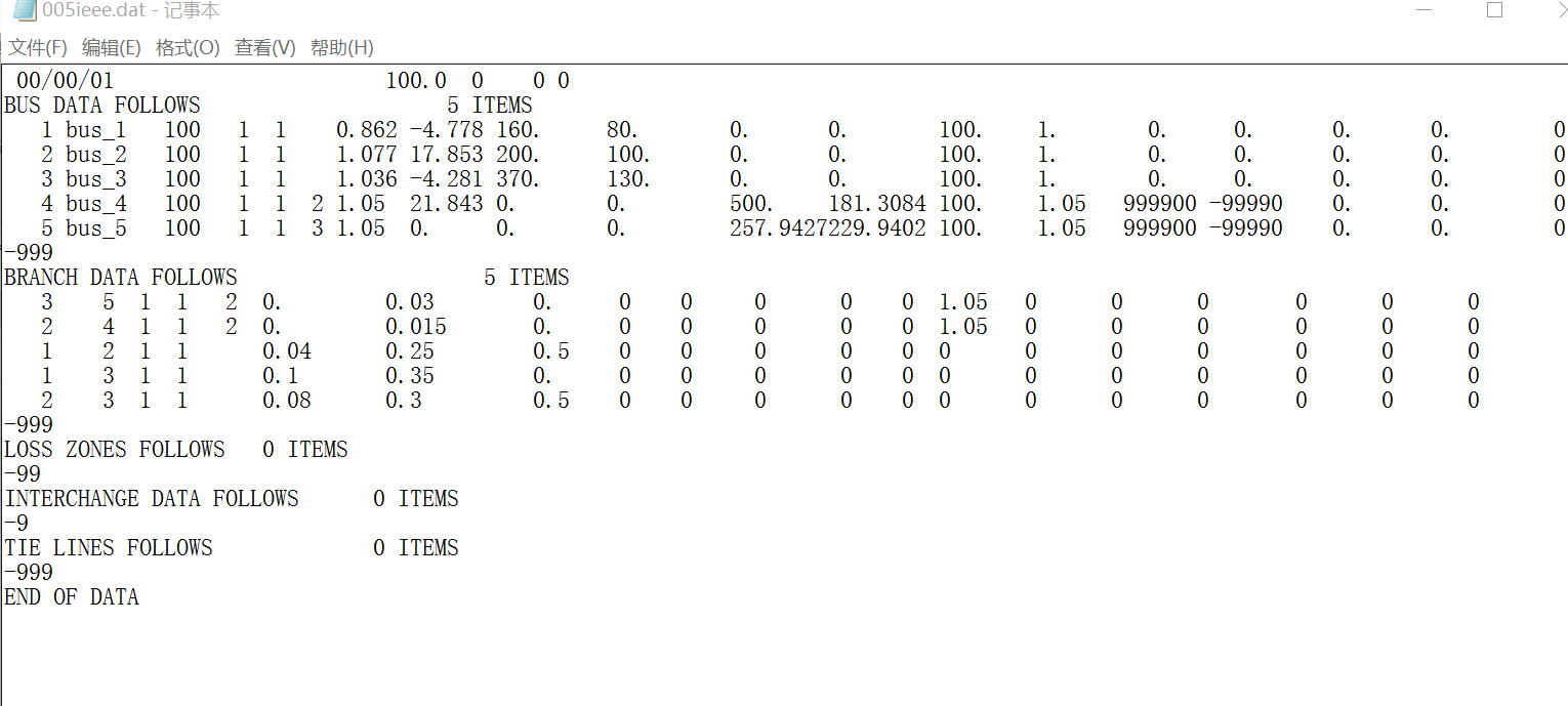 PSSE潮流数据输入文件及与IEEE潮流数据文件的转化_潮流数据母线-CSDN博客