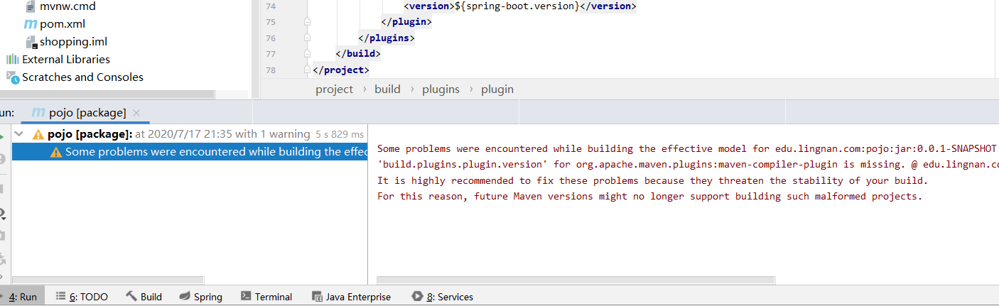 idea打包报错‘build.plugins.plugin.version‘ for org.apache.maven.plugins:maven-compiler-plugin is ...