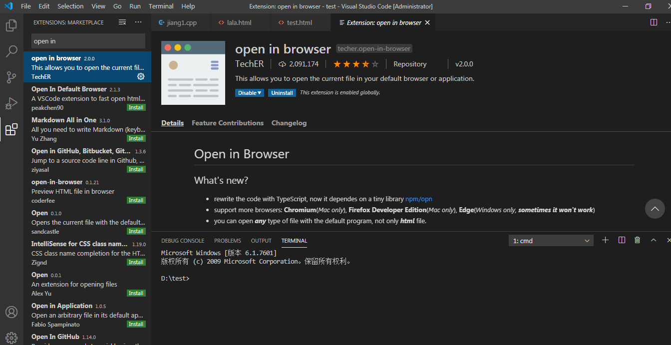 Vscode 右键没有 Open In Browservscode 安装了open In Brower 右击没有 Csdn博客 3504