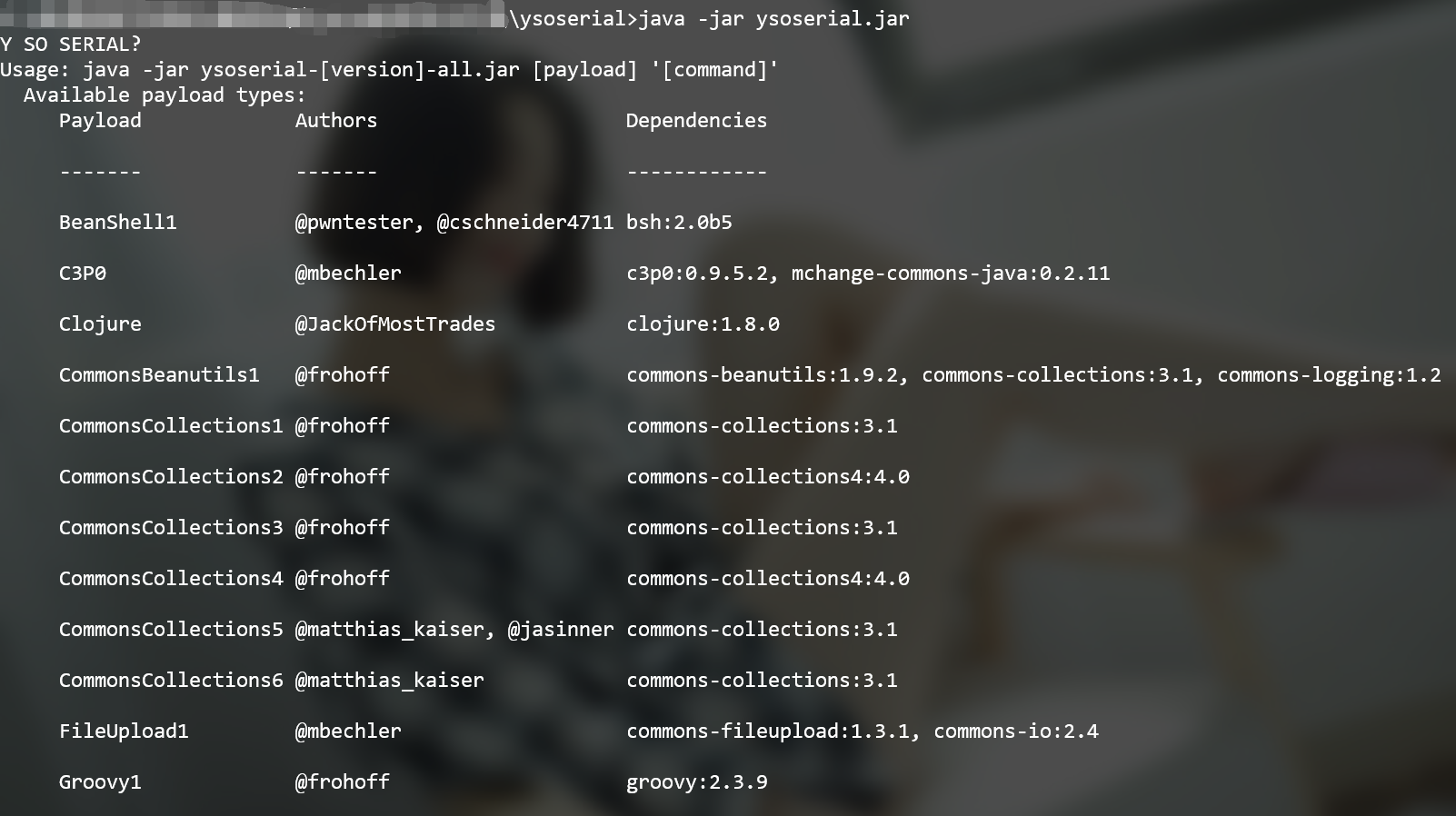 java反序列化工具ysoserial.jar浅析-CSDN博客