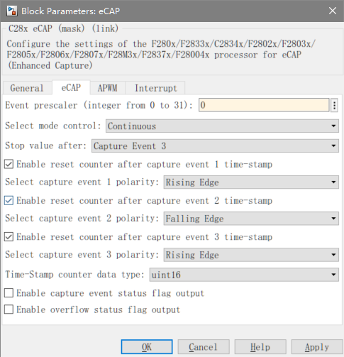 2837xd代码生成模块学习（3）——IIC、eCAN、SCI、Watchdog、eCAP模块_simulink的ecap模块-CSDN博客