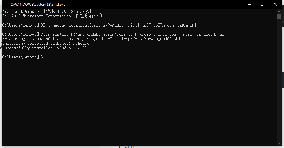 python中安装pyaudio包报错： Failed building wheel for pyaudio 解决办法_error: failed building wheel for ...