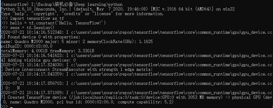 Windows10+Quadro M2000+CUDA_9.2.148+cudnn7.2.1.38+tensorflow_gpu-1.10.0 ...