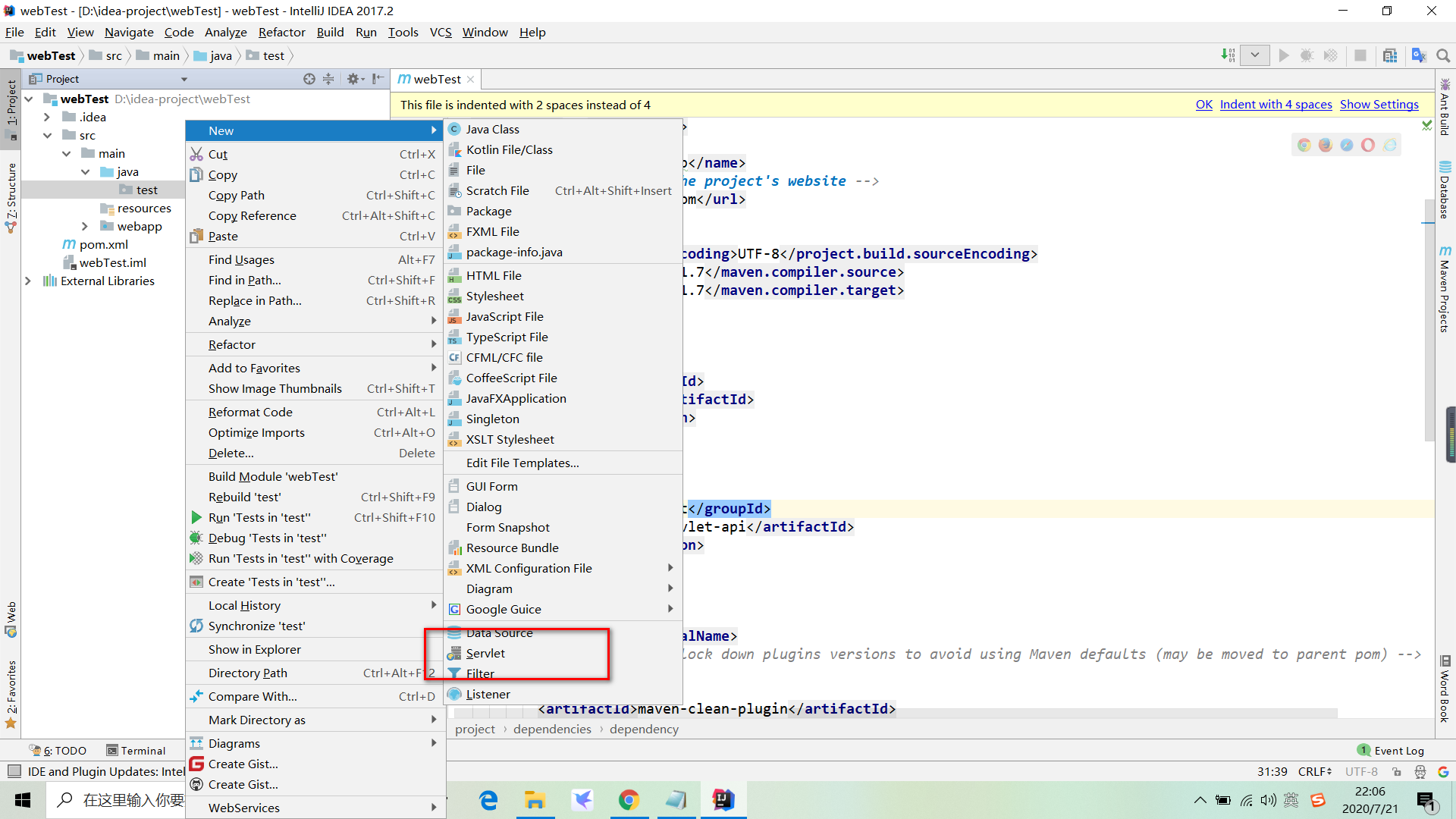 Idea使用maven构建web项目时没有servlet选项java Resources没有servlet Csdn博客 