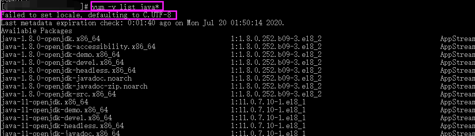 使用Docker容器运行CentOS镜像，执行yum命令提示“Failed to set locale, defaulting to C.UTF-8”_yum failed to set ...