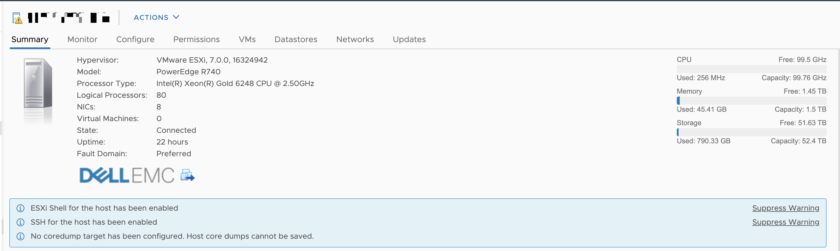 VMware vSAN主机告警System logs on host xxxx are stored on non-persistent storage._logs are stored on ...