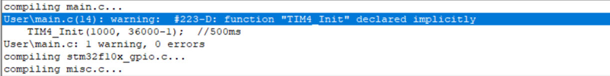 warning: #223-D: function “TIM4_Init“ declared implicitly_stm32 223-d-CSDN博客