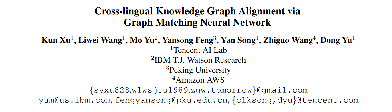 Cross-lingual Knowledge Graph Alignment viaGraph Matching Neural Network_cross-lingual knowledge ...