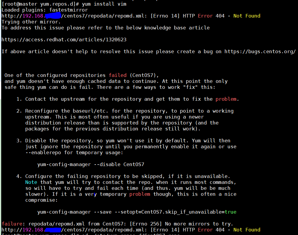 yum 镜像源问题 （No more mirrors to try）_yum mirror-CSDN博客