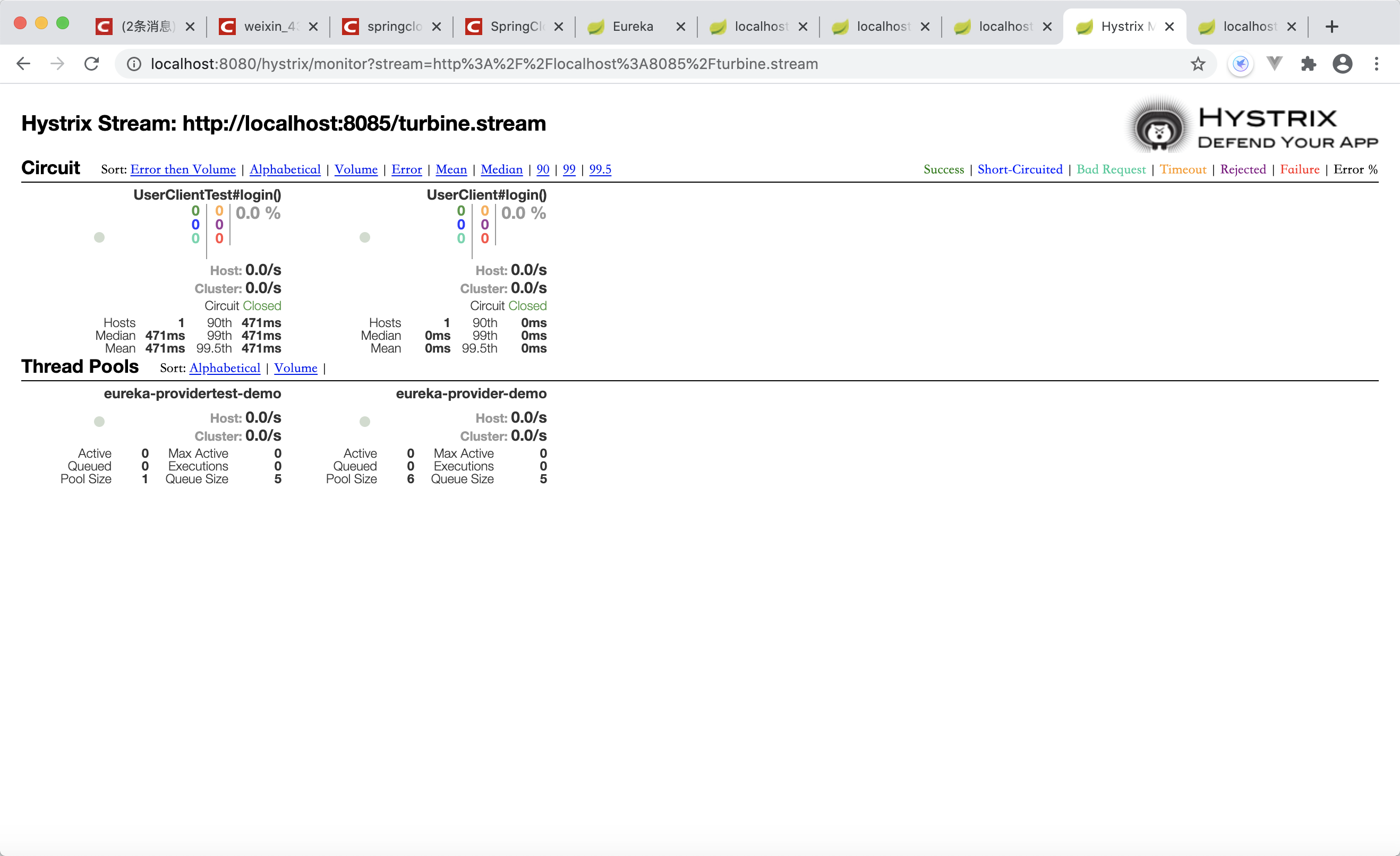 springcloud组件之二：hystrix（容错&Hystrix处理容错&Feign项目的监控&Hystrix Dashboard可视化监控&Turbine聚合监控 ...