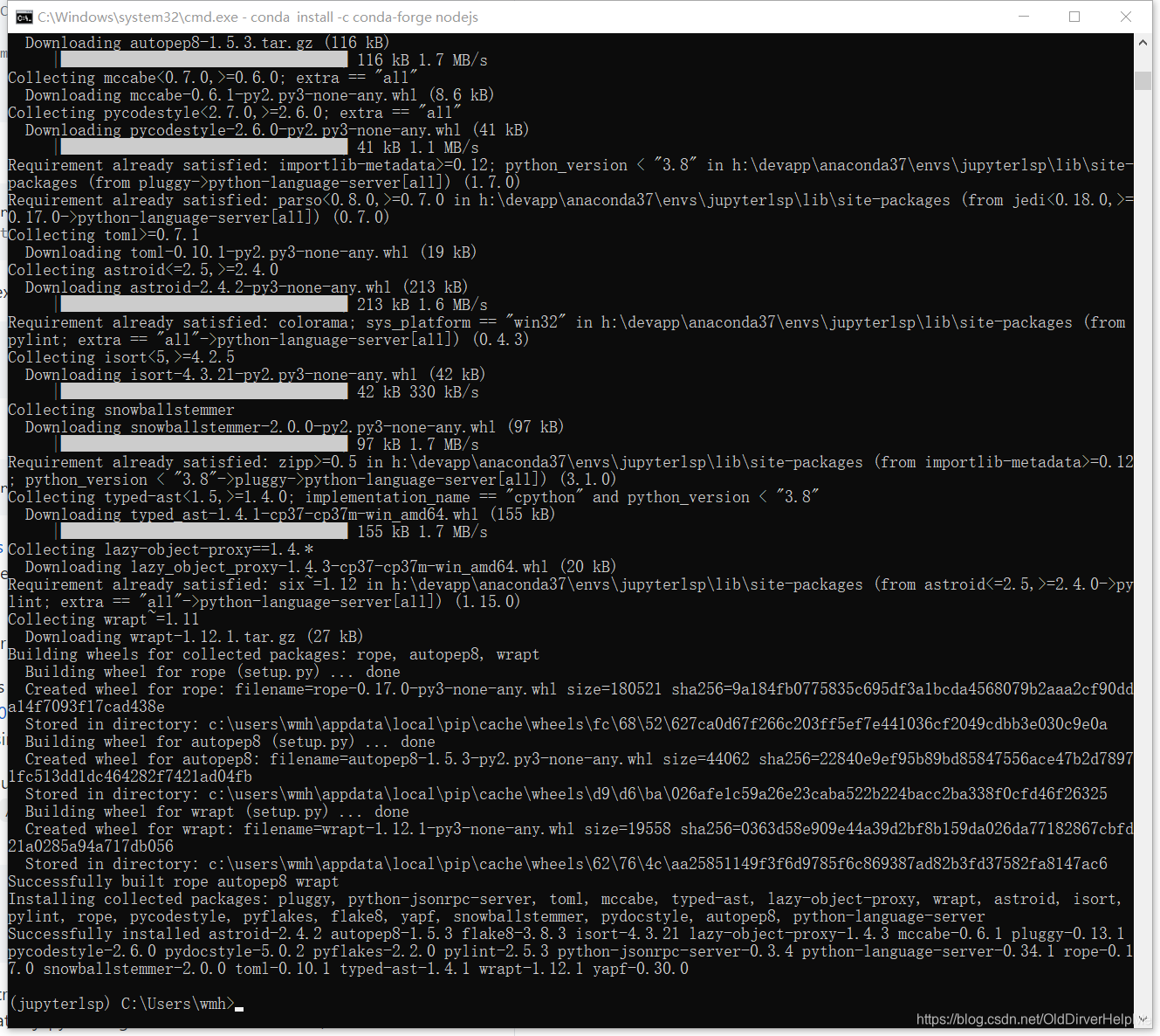 Anaconda安装jupyter Lab Jupyterlsp(代码提示,代码纠错)详细搭建过程jupyter Lab代码纠错 Csdn博客