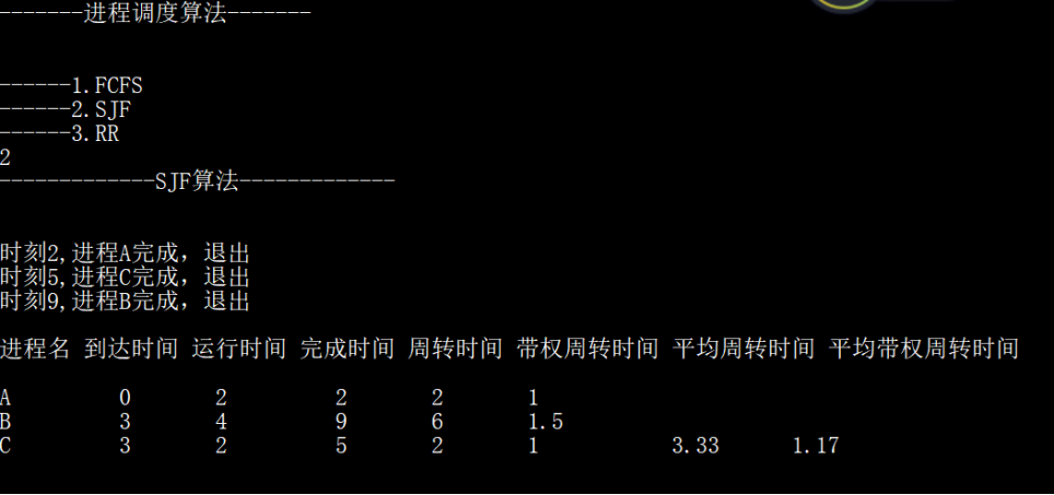 进程分配算法(FCFS，SJF，RR)-CSDN博客