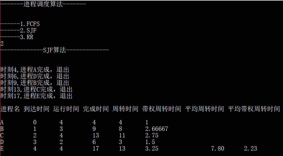 进程分配算法(FCFS，SJF，RR)-CSDN博客