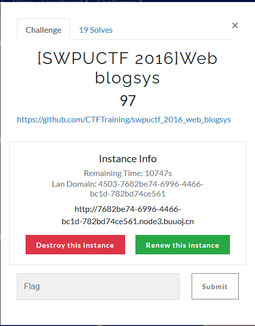 BUUCTF：[SWPUCTF 2016]Web blogsys_[swpu 2016]web400-CSDN博客