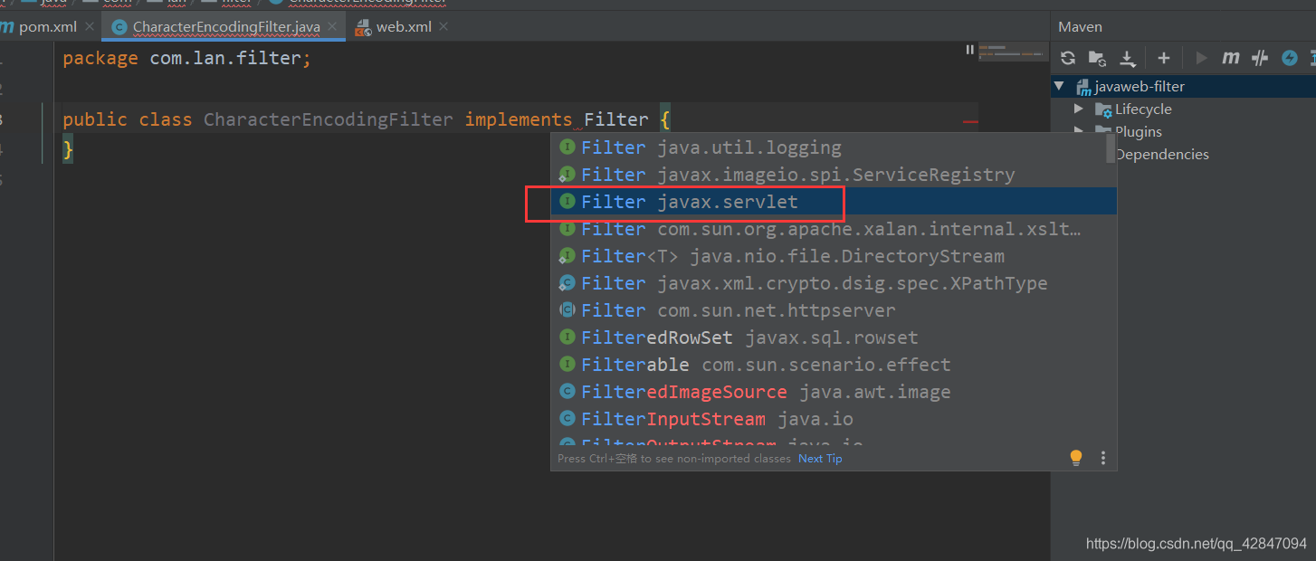 Javaweb Filter(过滤器)学习webfilter 包导入‘codecode的博客 Csdn博客