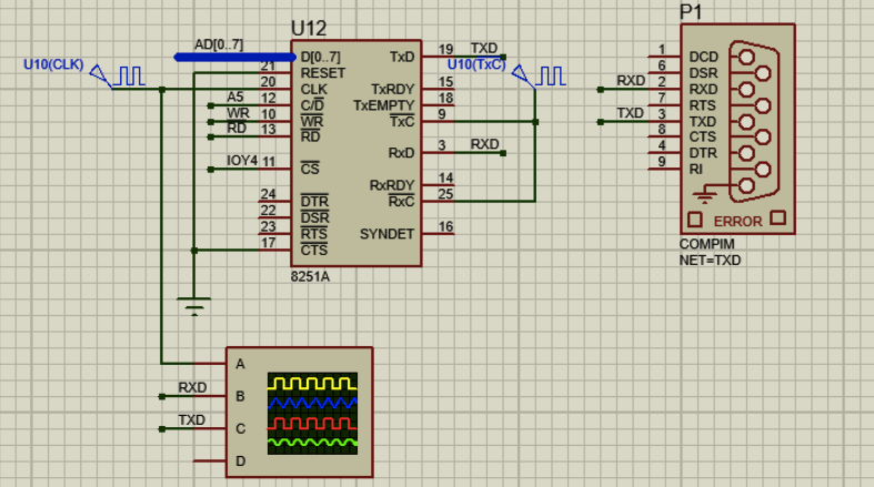 8251和8086串口通信输入和输出Proteus仿真_8086+8251proteus仿真-CSDN博客