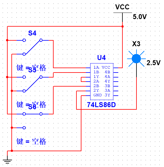 数电-三地路灯异地控制电路_74ls86三灯异或接线-CSDN博客