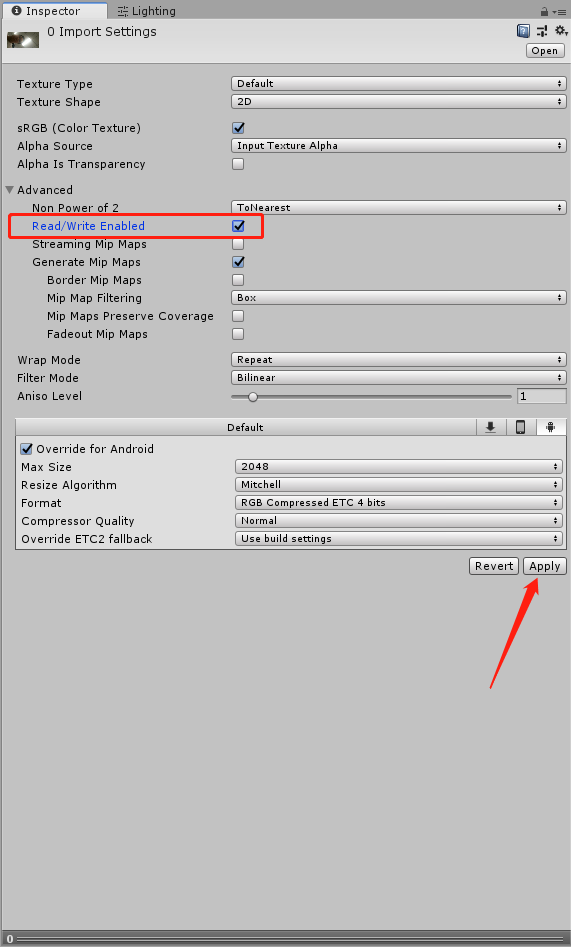 Unity报错“UnityException: Texture ‘XXX‘ is not readable”_unityexception: texture 'face001' is not ...