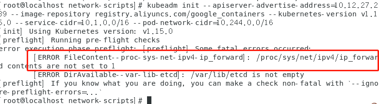 配置K8S出现以下错误“/proc/sys/net/ipv4/ip_forward contents are not set to 1”-CSDN博客