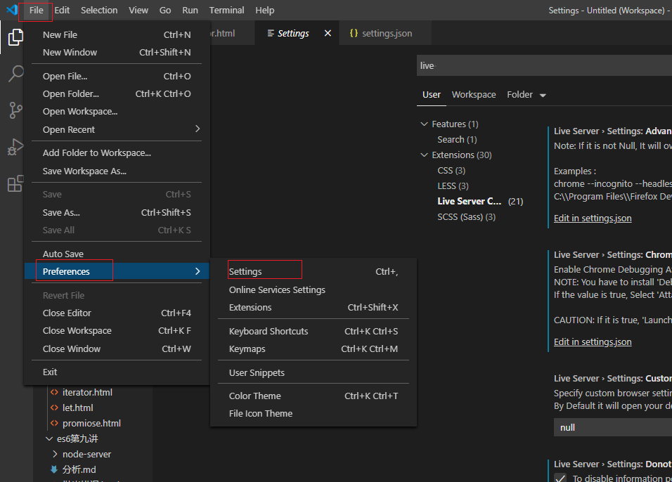 Vscode Open With Live Server 打不开浏览器 显示 Windows找不到‘chrome，请确定文件名是否正确后，再试一次运行 Live Server 显示找不到