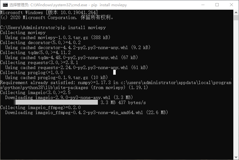 Python upgrade pip and install opencv, moviepy packages - Programmer Sought