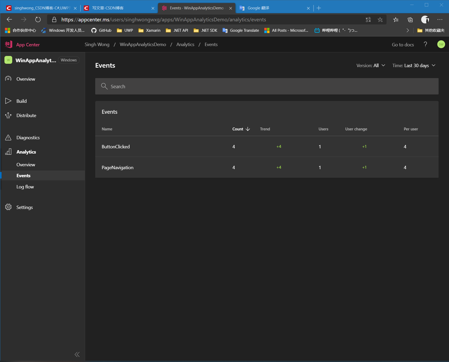 5. 使用Visual Studio App Center进行分析_singhwong-CSDN博客