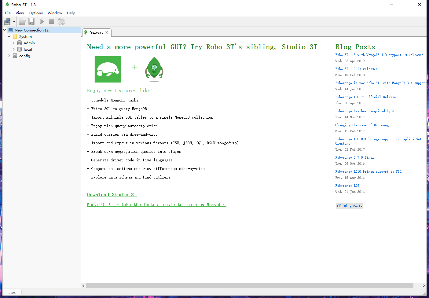 MongoDB/Robo3T安装及使用_robomongo robo3t adminmongo-CSDN博客