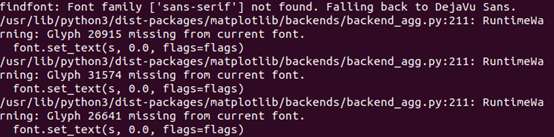 Ubuntu下matplotlib生成图片时中文显示乱码的情况处理(runtimewarning Glyph 20915 Missing From Current Font)ubuntu