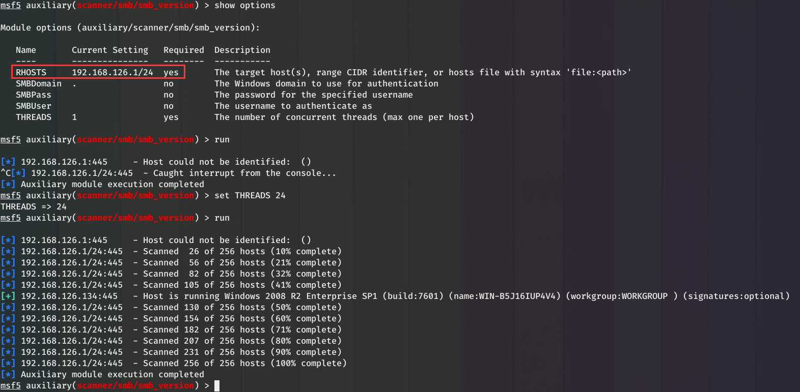 msfconsole——smb_version扫描可攻击的445端口_msconsole smb-CSDN博客